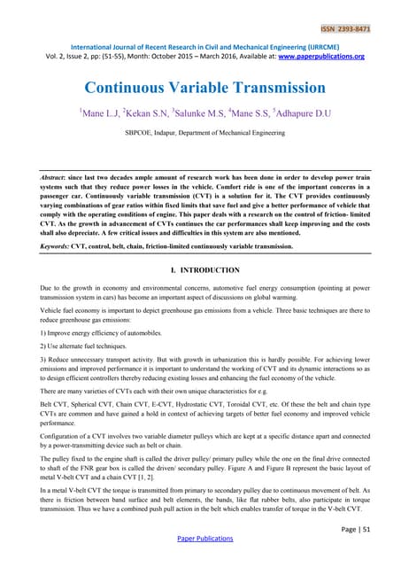 Continuous Variable Transmission | PDF Continuous Variable Transmission | PDF