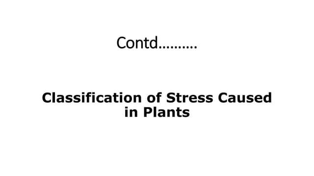 Plant stress definition and classification | PPTX
