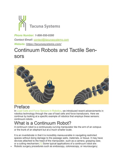 Tactile sensor for robotic arm | PPT