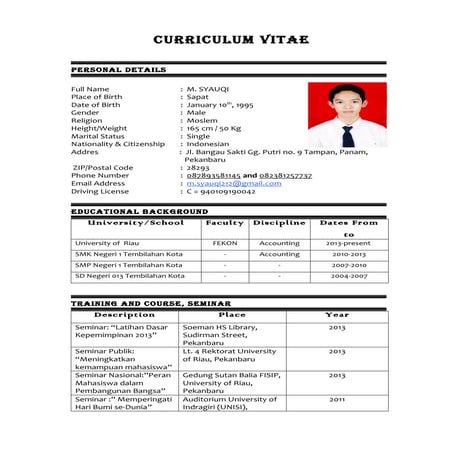 Contoh cv | DOC