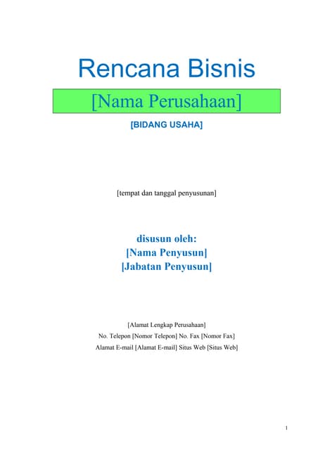 Contoh proposal usaha | PDF