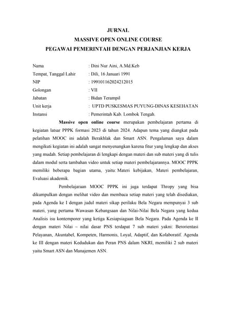 Contoh Jurnal Resume Materi MOOC PPPK .docx