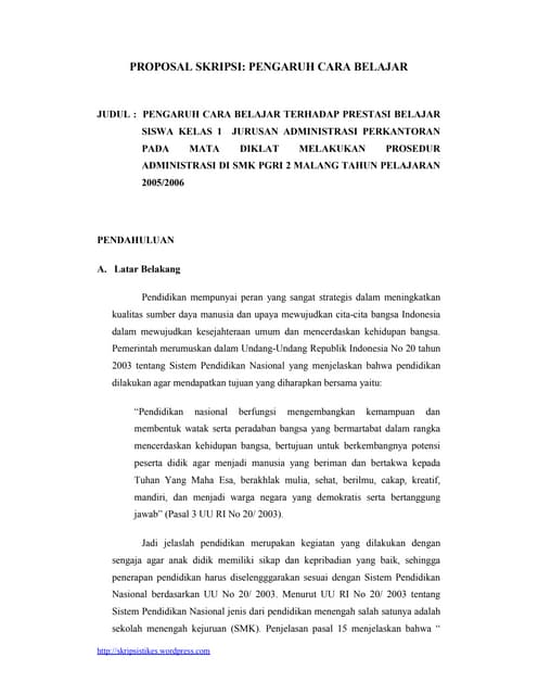 Proposal skripsi | DOC