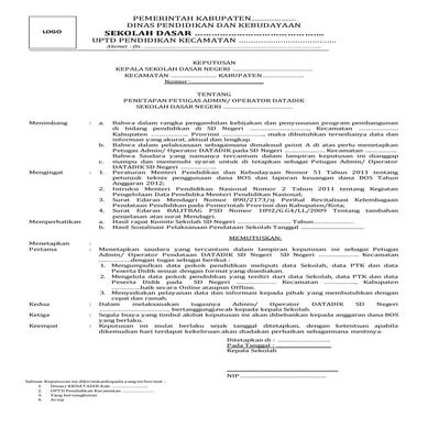 Contoh sk-operator-1 (1) | PDF