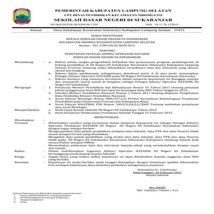 Contoh sk-operator | PDF