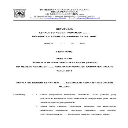 Contoh sk-operator-kab.-malang | DOC