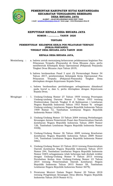 Contoh laporan pelaksanaan kegiatan 10 program pokok pkk | PDF