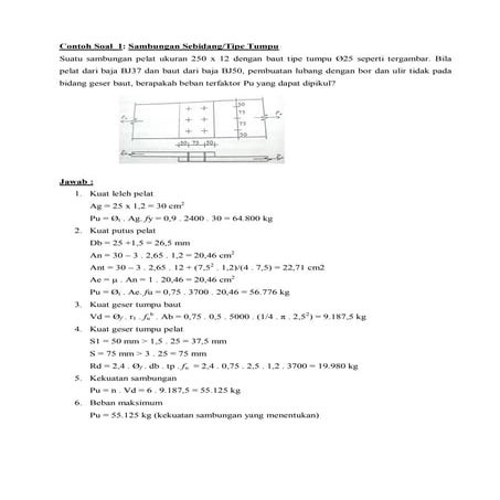 Contoh soal-sambungan-baut | PDF