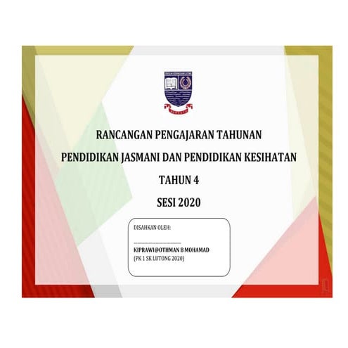 CONTOH RANCANGAN PENGAJARAN TAHUNAN-RPT SEK RENDAH | PDF