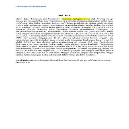 Contoh Abstrak Jurnal Ilmiah Internasional di PTN Indonesia by Karinov ...