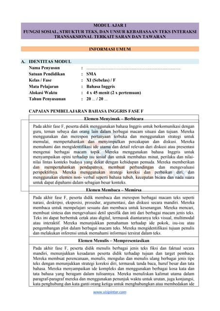 Modul Ajar PAK SMA Kelas 11 Kurikulum Merdeka | DOCX