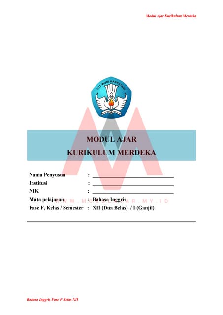 Modul Ajar B Inggris Kelas 9 Kurikulum Merdeka | PDF