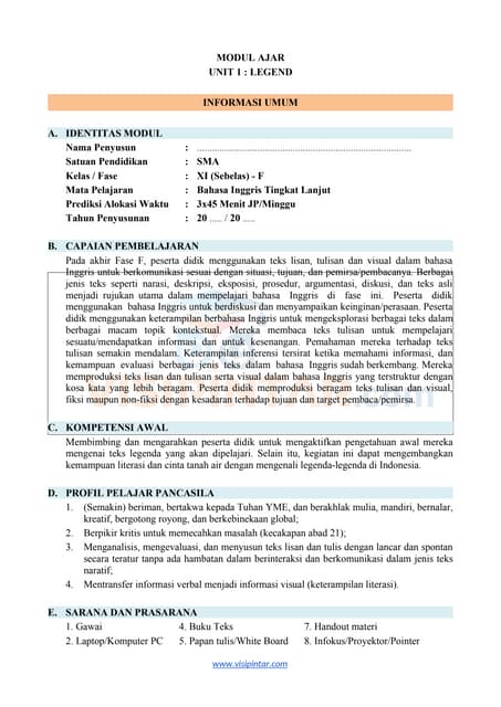 Modul Ajar PAK SMA Kelas 11 Kurikulum Merdeka | DOCX