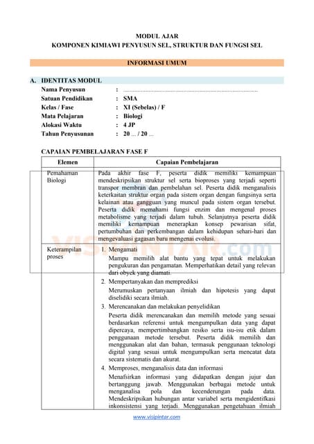 Modul Ajar PAK SMA Kelas 11 Kurikulum Merdeka | DOCX