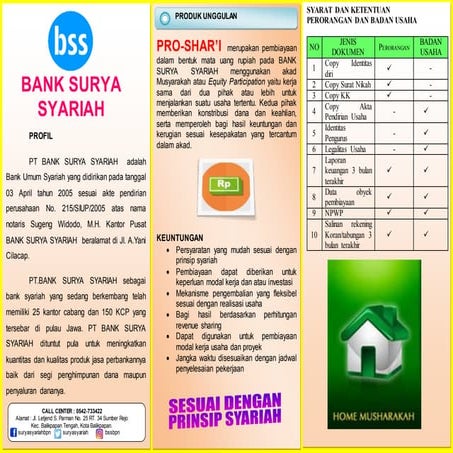 Contoh Brosur UKK Perbankan Syariah Sistem Musyarakah | DOCX