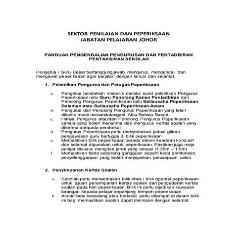 Contoh buku panduan peperiksaan sekolah | DOCX