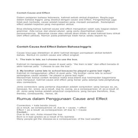 Contoh cause and effect | PDF