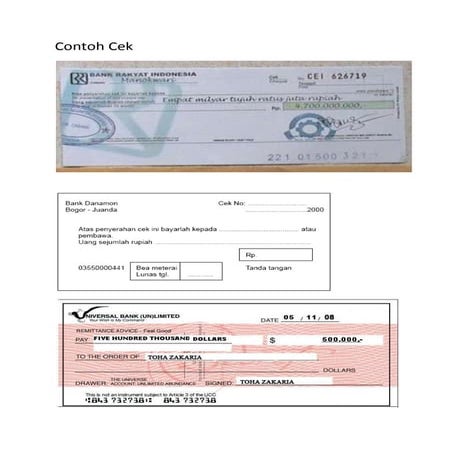 Contoh cek | DOCX