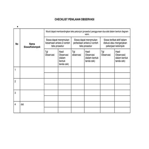 Contoh Checklist untuk pengambilan nilai.docx