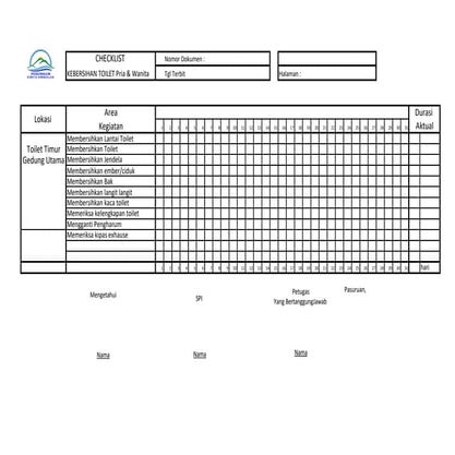 Contoh Checklist Sarana prasarana pelayanan | PPT