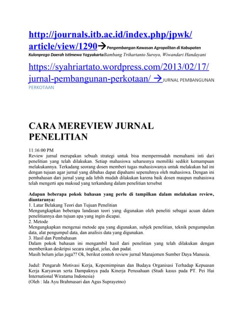 Contoh Review Jurnal Ilmiah (PENGARUH KEPEMIMPINAN, BUDAYA ORGANISASI ...