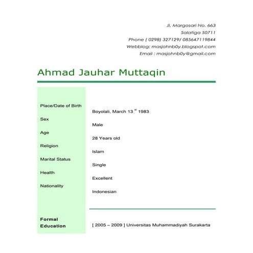 Cv ilham maulana | DOC