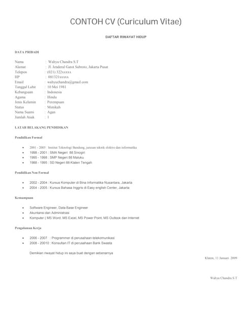 Cara membuat cv | PDF