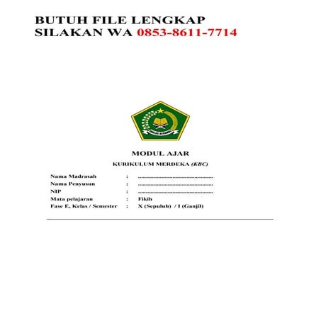 Download Modul Ajar Kurikulum Berbasis Cinta ( KBC ) Fiqih Kelas 10 ...
