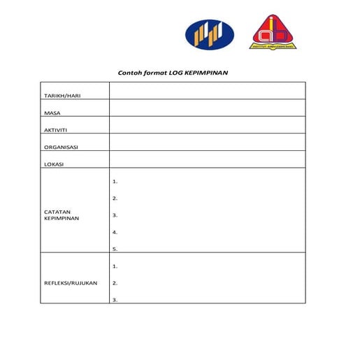 Contoh format log kepimpinan | PDF