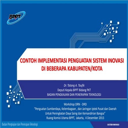 Contoh Implementasi Penguatan Sistem Inovasi di Beberapa Kabupaten Kota ...