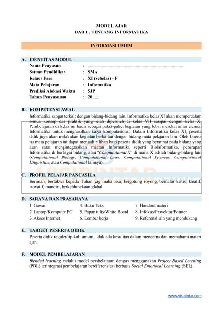 Modul Ajar PAK SMA Kelas 11 Kurikulum Merdeka | PDF Modul Ajar PAK SMA Kelas 11 Kurikulum Merdeka | PDF