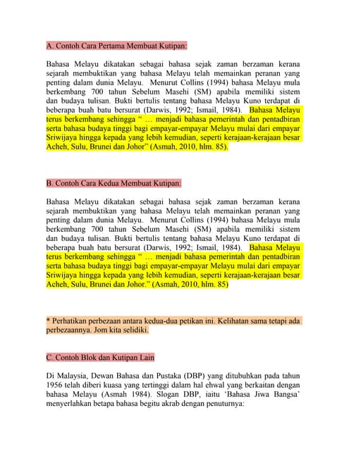 Contoh penulisan rujukan (APA) | PDF