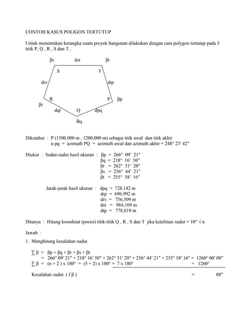 Pengukuran poligon tertutup | DOCX