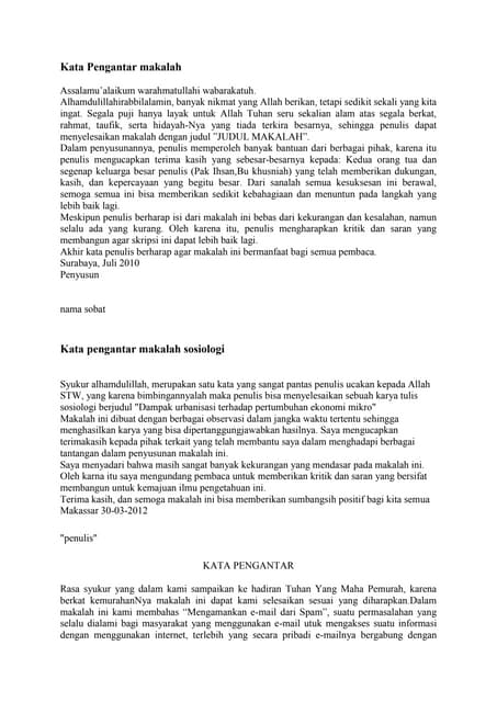 Contoh Kata pengantar | DOCX