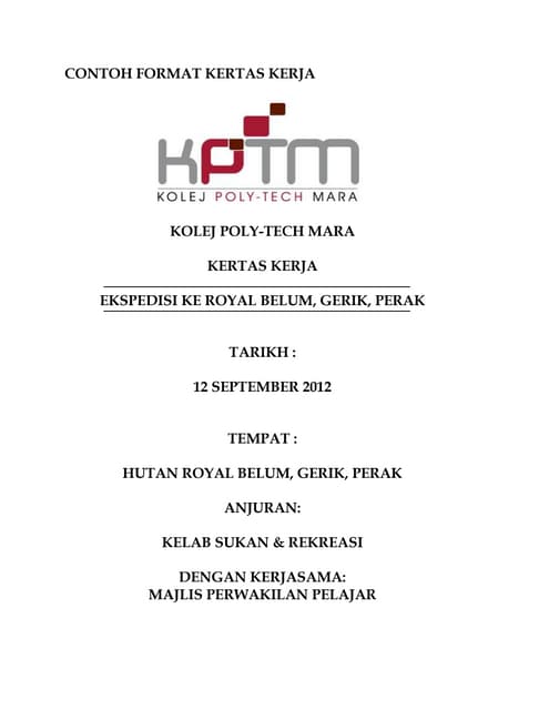 Panduan ringkas menulis kertas kerja | DOC