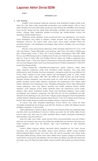 Laporan Akhir Pengawasan Pemilu Serentak 2024 | PPT