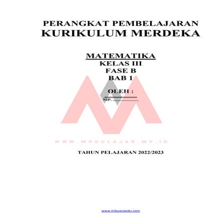 Modul Ajar Matematika Kelas 3 Fase B Kurikulum Merdeka | PDF