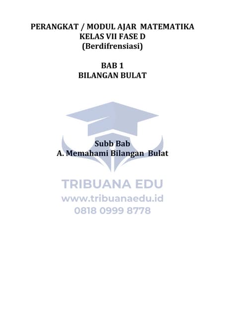 Download Modul Ajar MTK Kelas 7 Deep Learning Terbaru | PDF