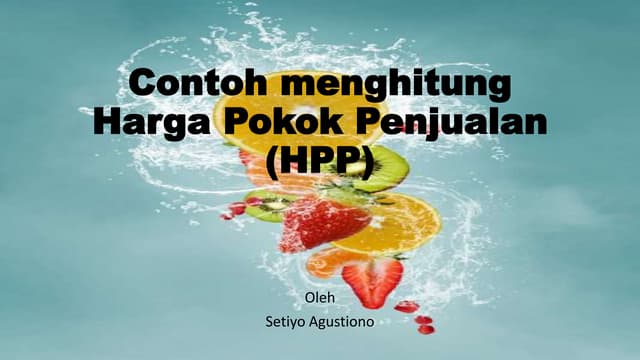 Contoh hpp pesanan | PDF