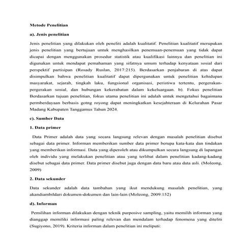 contoh metodologi penelitian dari skripsi | DOCX