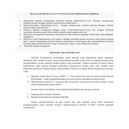 4. metode transportasi | PPTX
