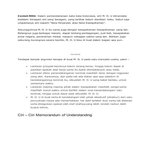 Contoh mou | DOCX