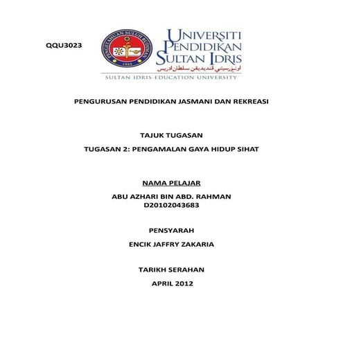 Contoh muka depan upsi | DOC