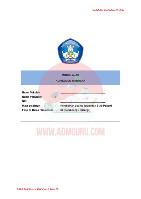 Modul Ajar PAI Kelas 7 Deep Learning New | PDF