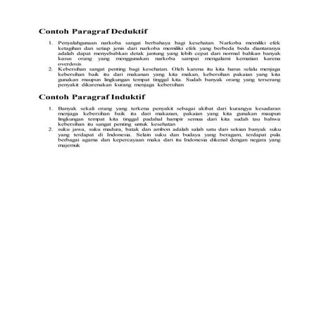 Contoh paragraf deduktif | DOCX