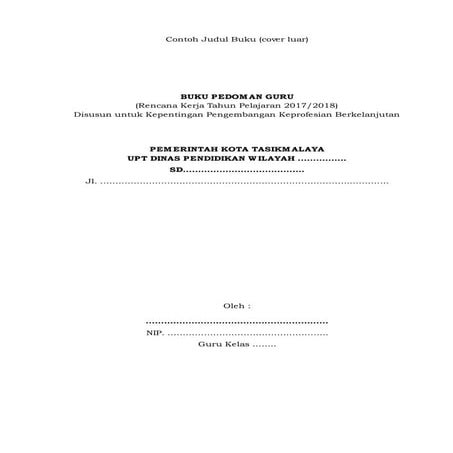 Contoh pedoman buku guru | PDF