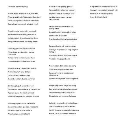 Contoh pembayang pantun | DOCX