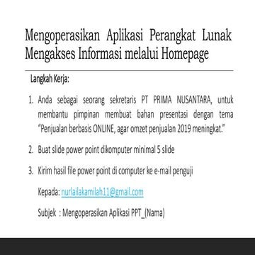 Contoh Pengerjaan Soal Presentasi UKK OTKP | PPTX