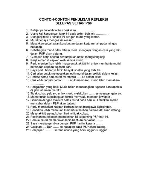 Contoh Refleksi Assignment IPG | DOCX