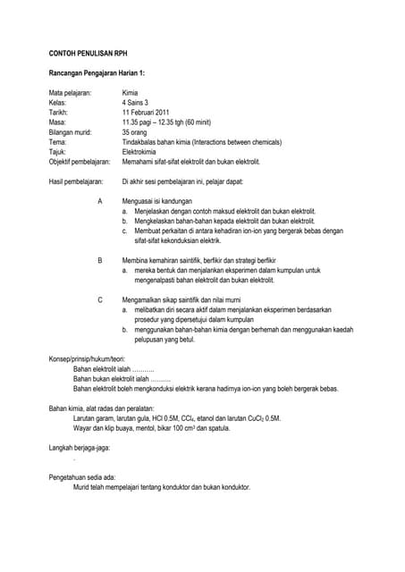 Contoh rph | PDF